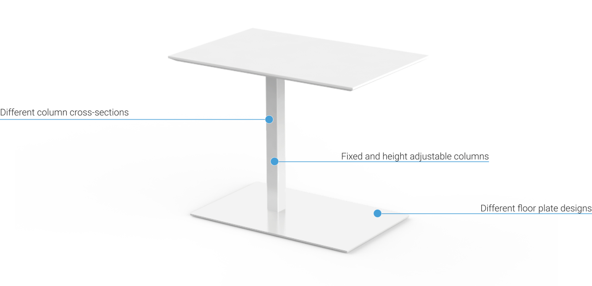 Veyhl: ST-Series height adjustable side table